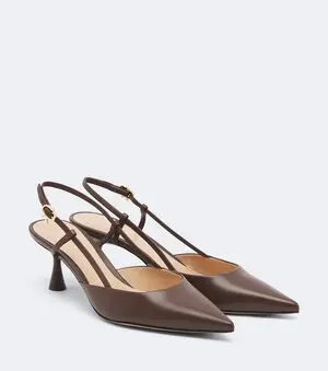 GIANVITO ROSSI Ascent 55 Slingback Pumps - Brown