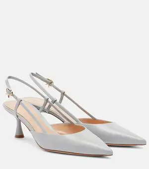 GIANVITO ROSSI Gianvito Rossi Ascent 55 Leather Slingback Pumps Grey