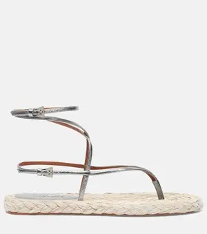 Paris Texas Hydra Metallic Leather And Raffia Sandals