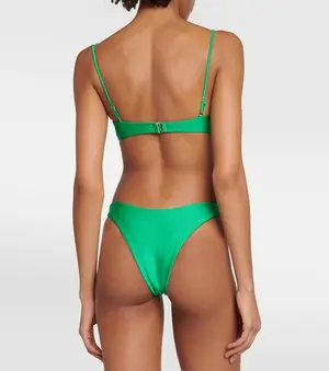 Jade Swim Mia Ruched Bikini Top - Green