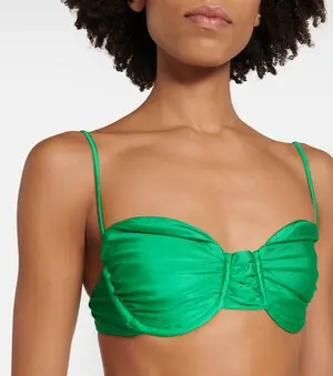 Jade Swim Mia Ruched Bikini Top - Green