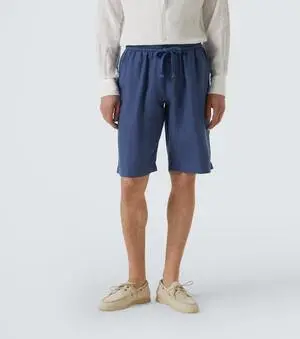Fedeli Linen Shorts - Blue