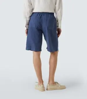 Fedeli Linen Shorts - Blue