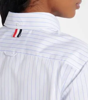 Thom Browne Pinstriped Cropped Poplin Shirt