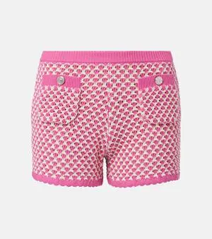 Versace Crochet Cotton-blend Shorts - Pink