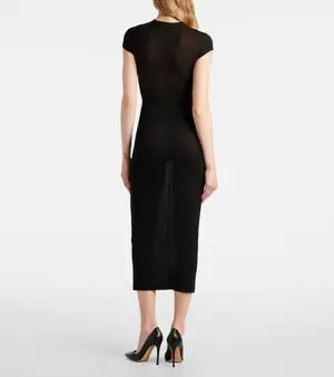 Wardrobe.NYC Sheer Technical Bodysuit - Black