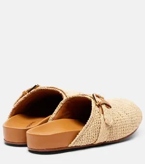 Clergerie Quinta Raffia Mules - Beige