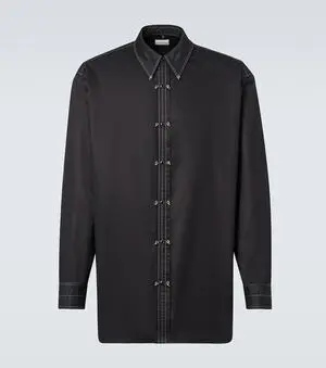 LEMAIRE Embellished Cotton Satin Shirt - Black