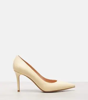 GIANVITO ROSSI 85 Leather Pumps - White
