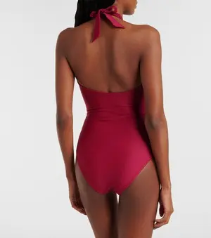 Heidi Klein Cassis Halterneck Ruched Swimsuit