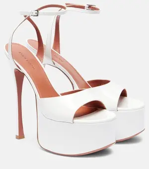 Amina Muaddi Aya 155 Platform Sandals - White