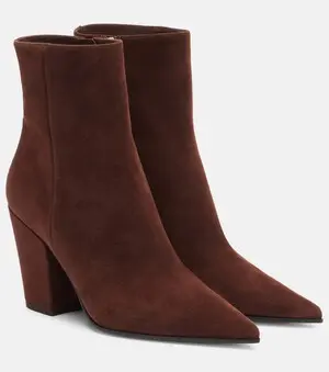 GIANVITO ROSSI Keinna 85 Suede Ankle Boots - Brown