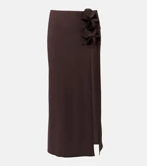 KARLA COLLETTO Tess Floral-appliqué Maxi Skirt - Brown