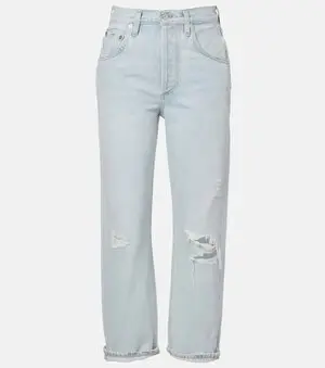 Citizens Of Humanity Dahlia Distressed Wide-leg Jeans - Blue