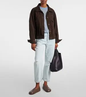 Citizens Of Humanity Dahlia Distressed Low-rise Wide-leg Jeans - Blue