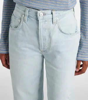 Citizens Of Humanity Dahlia Distressed Low-rise Wide-leg Jeans - Blue