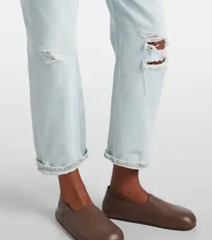 Citizens Of Humanity Dahlia Distressed Low-rise Wide-leg Jeans - Blue