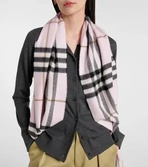 Burberry Check Cashmere Scarf - Pink