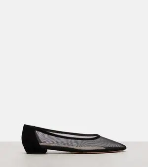 GIANVITO ROSSI Sheer Organza Ballet Flats - Black