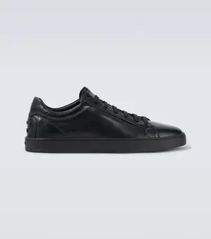 TOD'S Leather Lace-up Sneakers - Black