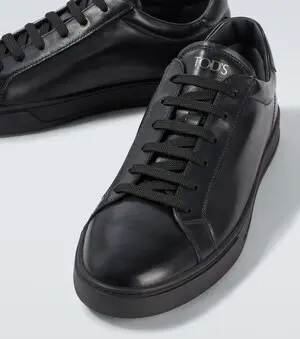 TOD'S Leather Lace-up Sneakers - Black