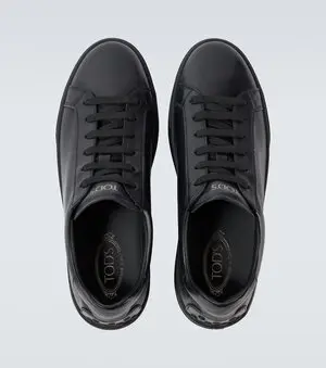TOD'S Leather Lace-up Sneakers - Black