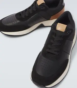 TOD'S Leather Lace-up Sneakers - Black