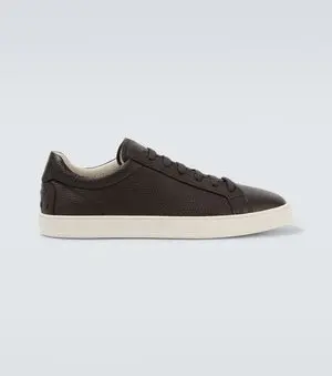 TOD'S Leather Sneakers With Lace-up Closure - Brown