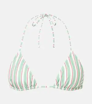 BANANHOT Bell Striped Bikini Top - Green
