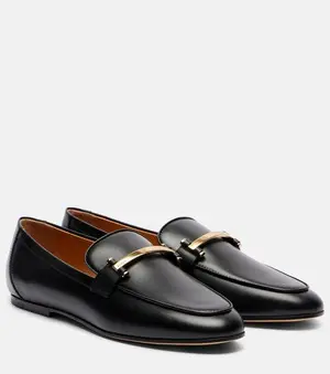 TOD'S Barretta Leather Loafers - Black