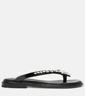 Simone Rocha Embellished Leather Thong Sandals - Black