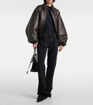 Balenciaga Round Taxi Leather Jacket