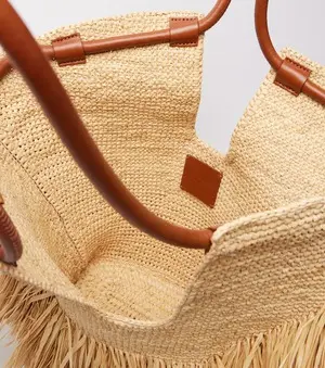 Zimmermann Golden Time Medium Raffia Tote Bag - Beige