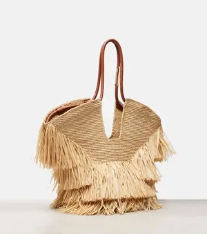 Zimmermann Golden Time Medium Raffia Tote Bag - Beige