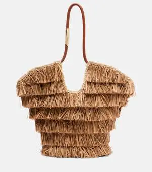 Zimmermann Golden Time Medium Raffia Tote Bag - Brown