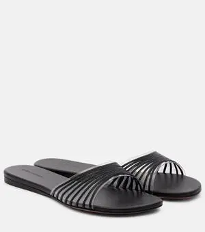 Amina Muaddi Mookie Slides - Black