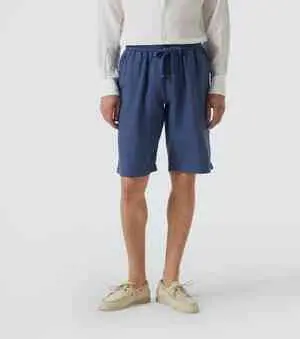 Fedeli Linen Shorts - Blue