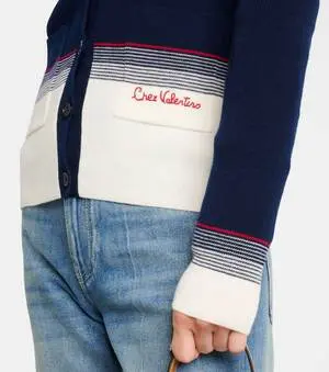Valentino Garavani Striped Virgin Wool Cardigan