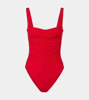 KARLA COLLETTO Ruched One-piece Swimsuit - Red
