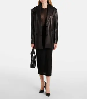 Wardrobe.NYC Sheer Technical Bodysuit - Black