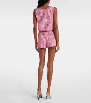 Versace Crochet Cotton-blend Shorts - Pink
