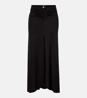 Jade Swim Skyla Ruched Maxi Skirt - Black