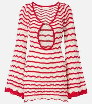BANANHOT Rey Knitted Cotton-blend Minidress - Red