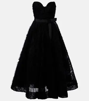 Rebecca Vallance Willow Embroidered Tulle Midi Dress