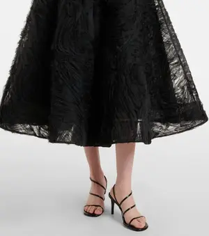 Rebecca Vallance Willow Embroidered Tulle Midi Dress