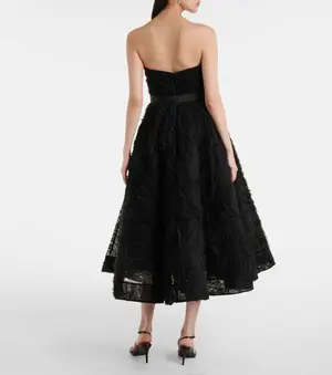 Rebecca Vallance Willow Embroidered Tulle Midi Dress