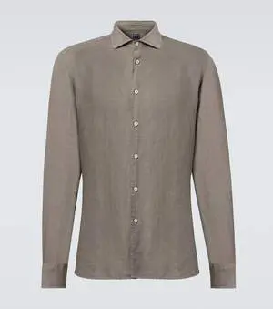 Fedeli Linen Shirt - Brown
