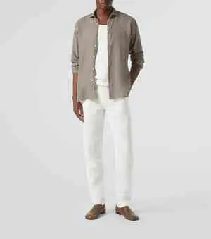 Fedeli Linen Shirt - Brown