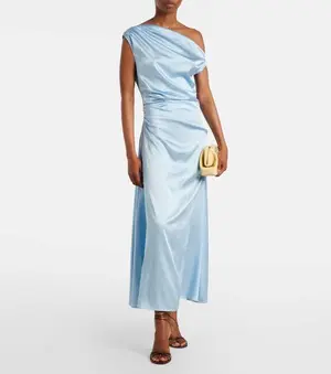 Staud Phare Silk-blend Satin Cocktail Dress - Blue