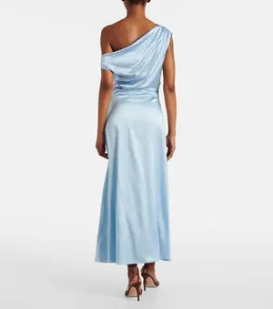 Staud Phare Silk-blend Satin Cocktail Dress - Blue